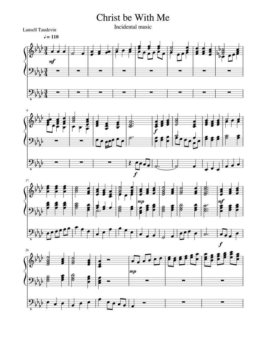 Christ be With Me Sheet music for Organ (Solo) | Musescore.com