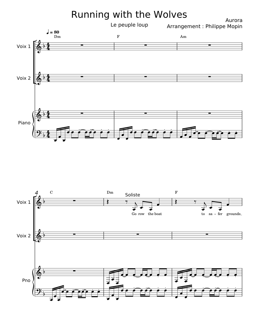 Running with the wolves - AURORA Sheet music for Piano, Vocals (Mixed ...