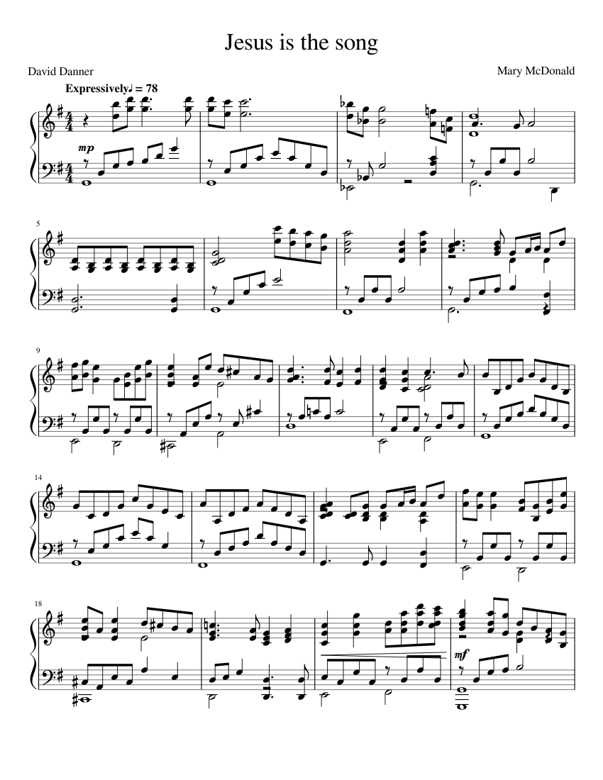 Jesus is the song Sheet music for Piano (Solo) | Musescore.com