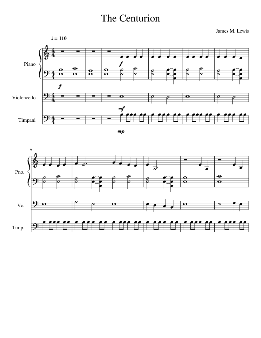 The Centurion Sheet music for Piano, Timpani, Cello (Mixed Trio ...