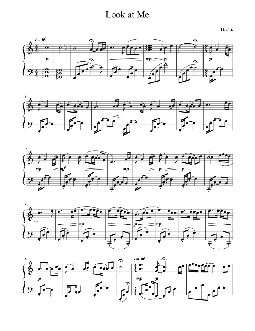 Look at Me Sheet music for Piano (Solo) | Musescore.com