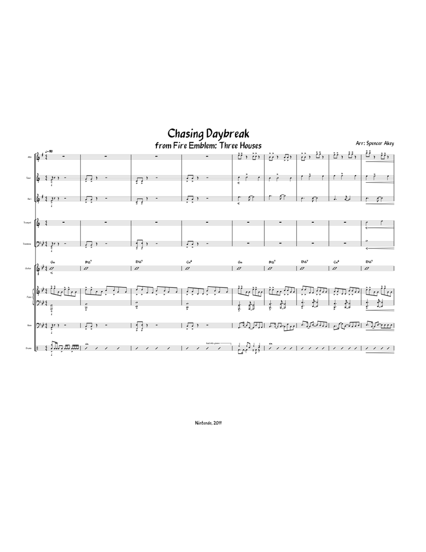 Chasing Daybreak (Jazz) - Fire Emblem: Three Houses Sheet music for ...