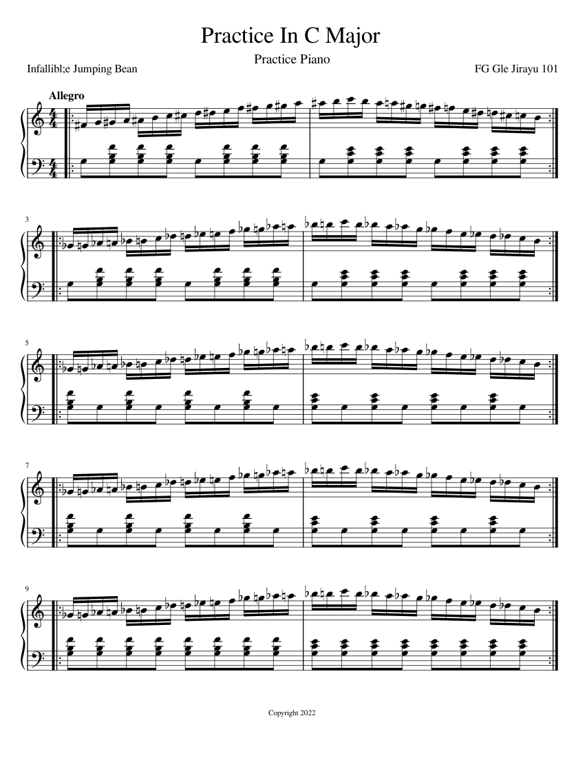 Practice In C Major Sheet music for Piano (Solo) | Musescore.com
