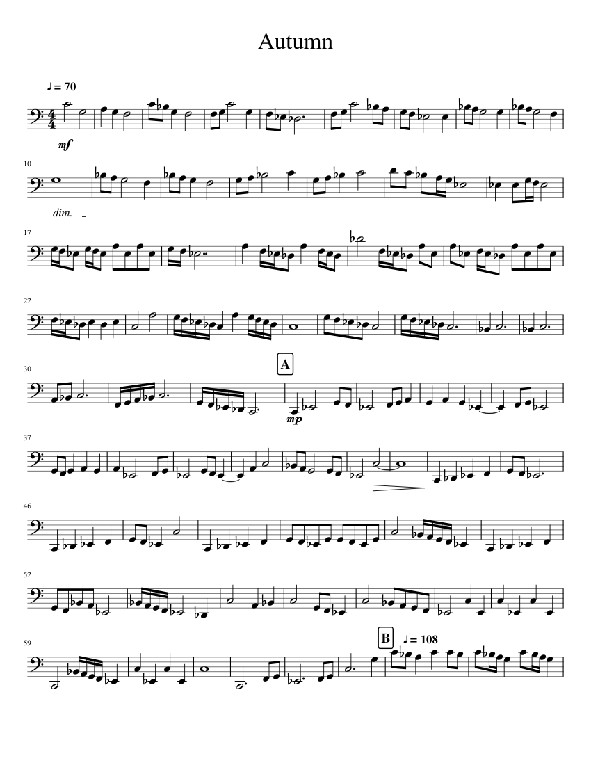 Autumn Sheet music for Cello (Solo) | Musescore.com