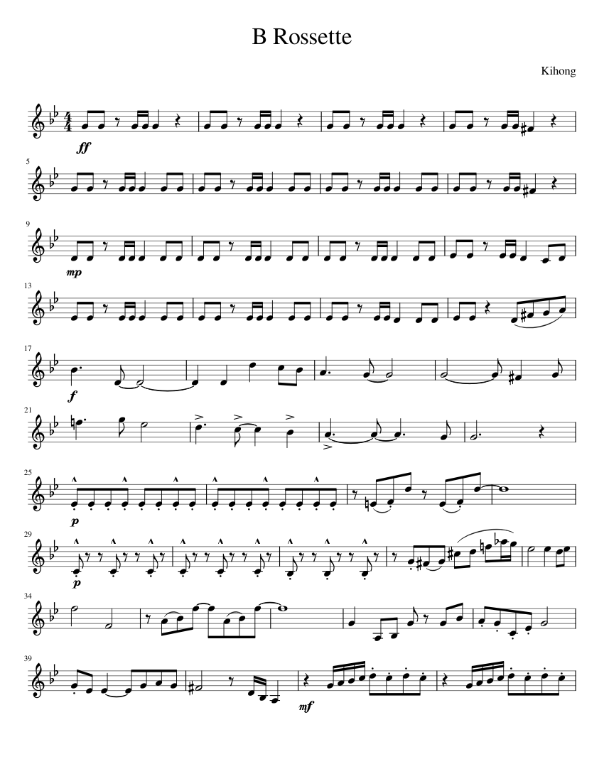 B_Rossette-V2 Sheet music for Piano (Solo) Easy | Musescore.com