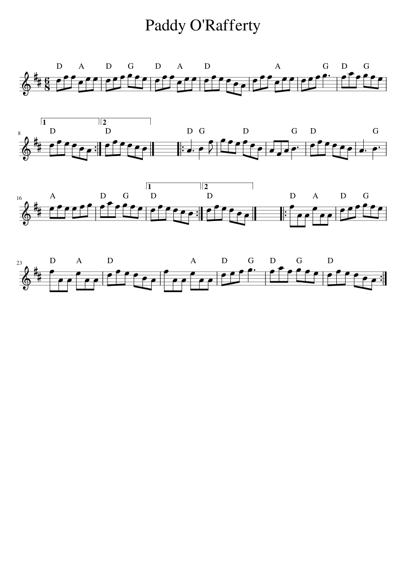 Paddy O'Rafferty Sheet music for Piano (Solo) Easy | Musescore.com