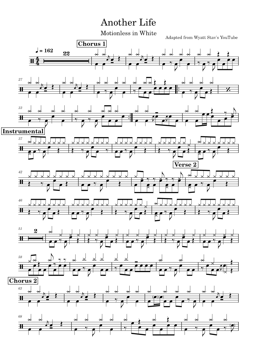 Another life – Motionless In White Sheet music for Drum group ...