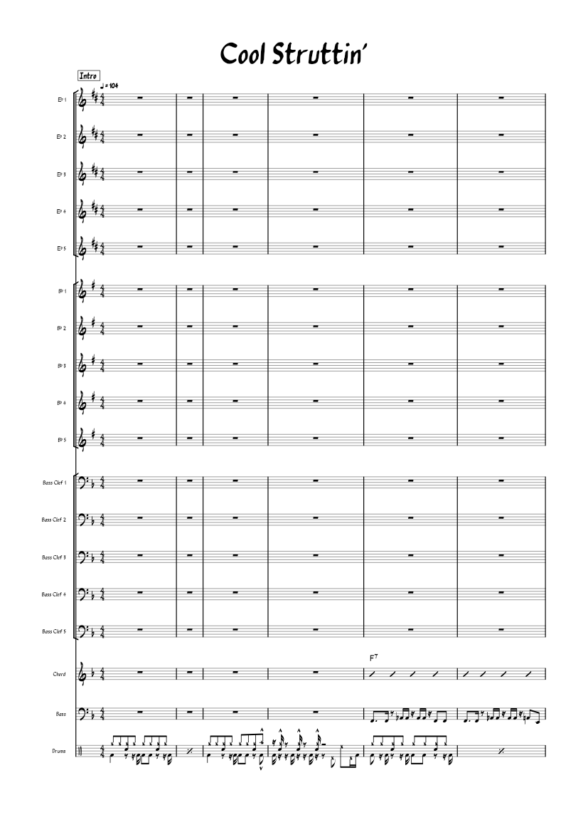 Cool Struttin' – Sonny Clark Sheet Music for Piano, Trombone, Saxophone ...
