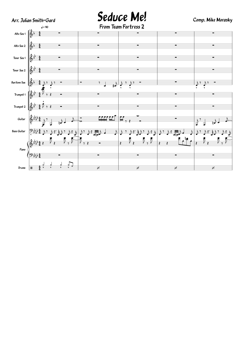 Seduce Me! - From Team Fortress 2 Sheet Music for Piano, Saxophone alto ...