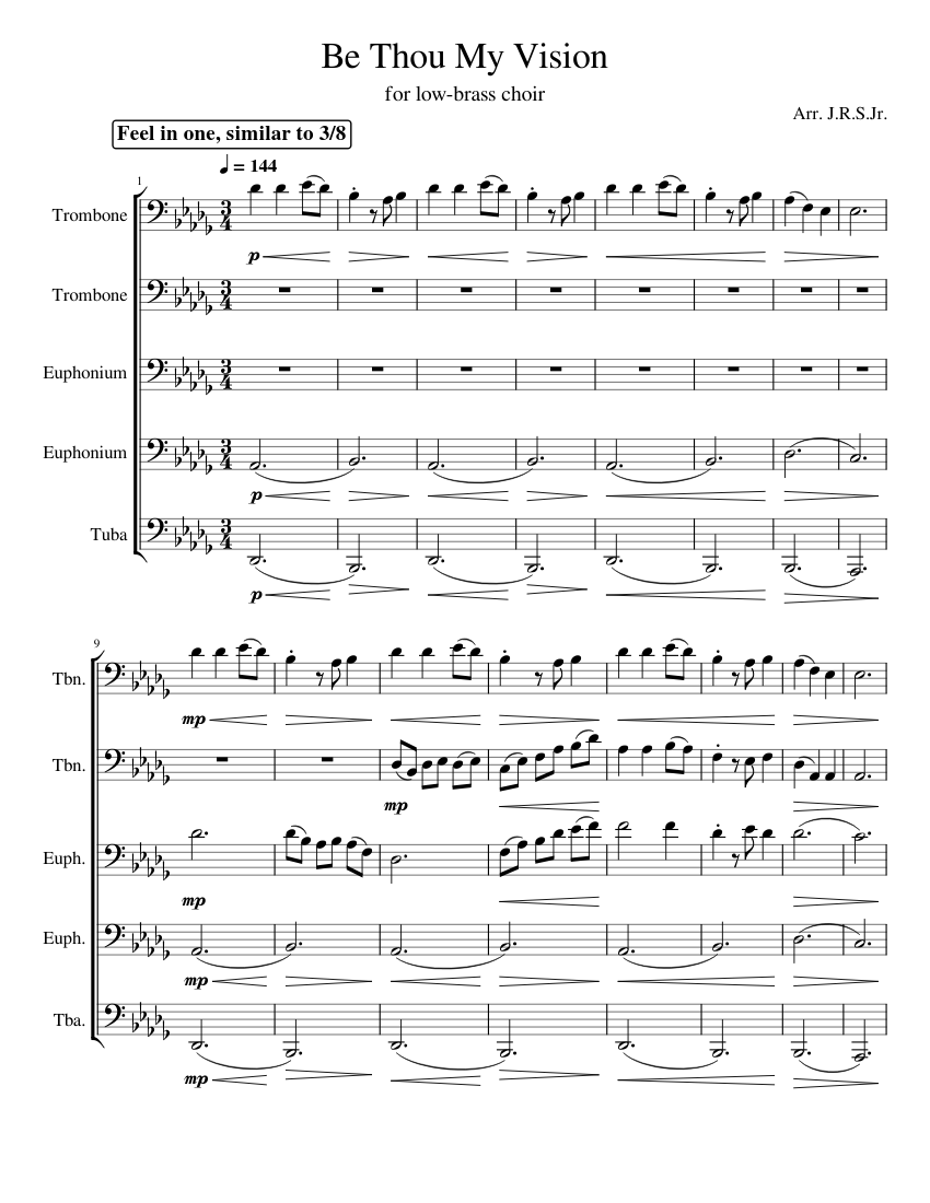 Be Thou My Vision Sheet music for Trombone, Euphonium, Tuba (Brass ...