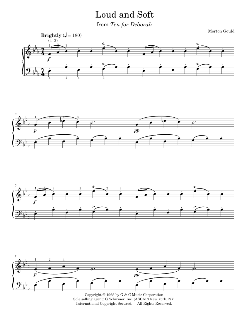 Loud And Soft Sheet music for Piano by Morton Gould Official ...