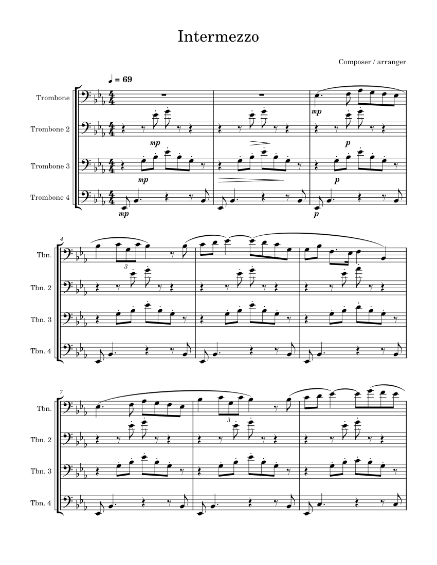 Carmen Suite No. 1 (Intermezzo) – Georges Bizet Intermezzo Sheet music ...
