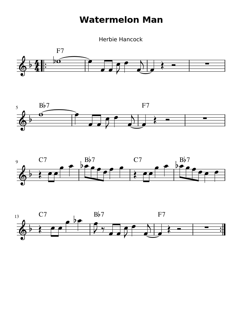 Watermelon man – Herbie Hancock Sheet music for Piano (Solo ...