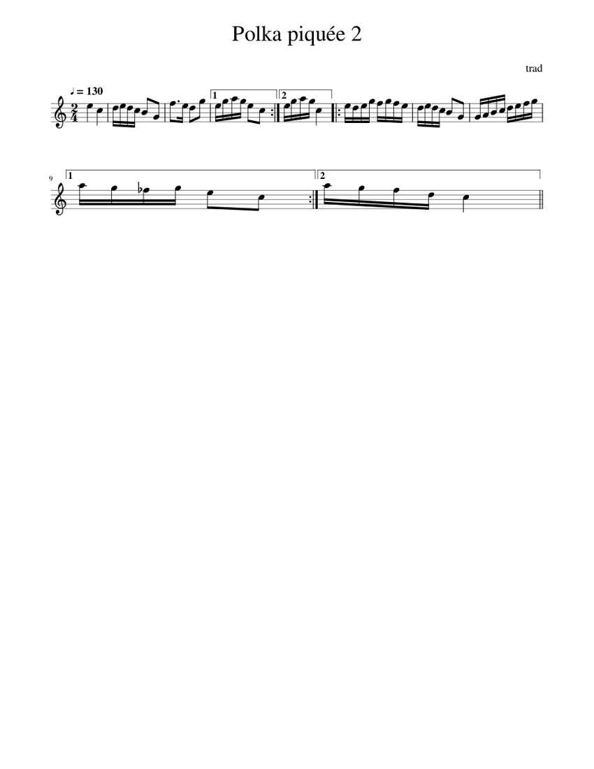 Traditional music - Polka piquée 2 Sheet music for Piano (Solo ...
