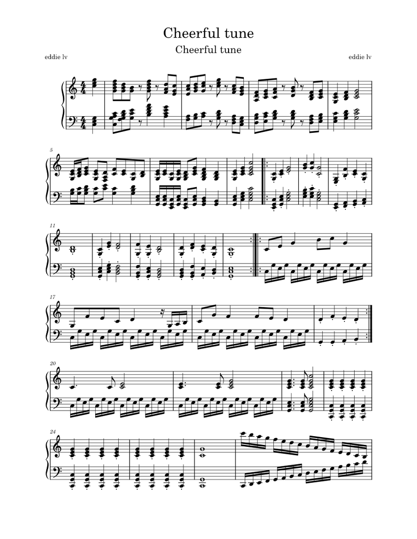 Cheerful tune - eddie lv Sheet music for Piano (Solo) | Musescore.com