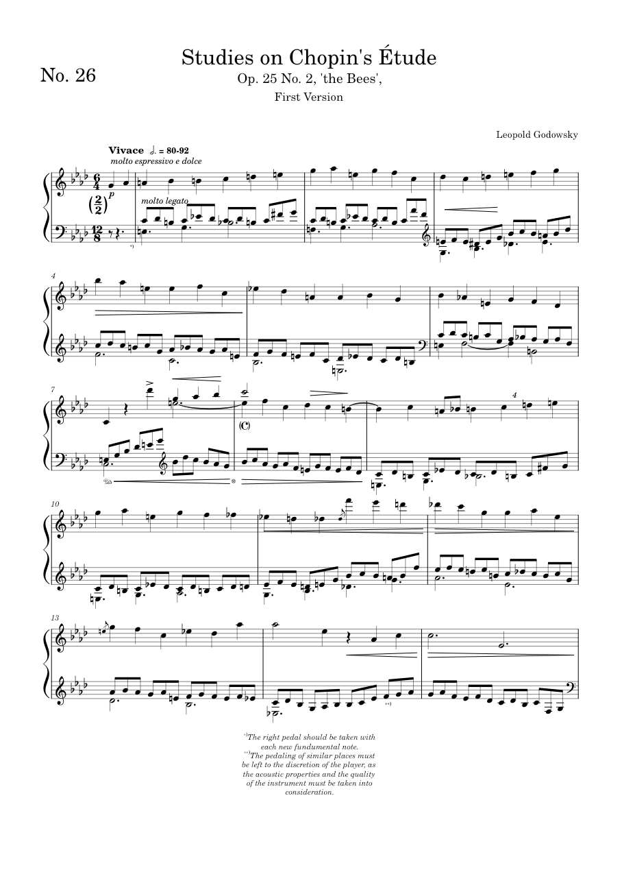 Study No. 26 on Chopin's Étude (Op. 25 No. 2) – Leopold Godowsky Sheet music for Piano (Solo ...