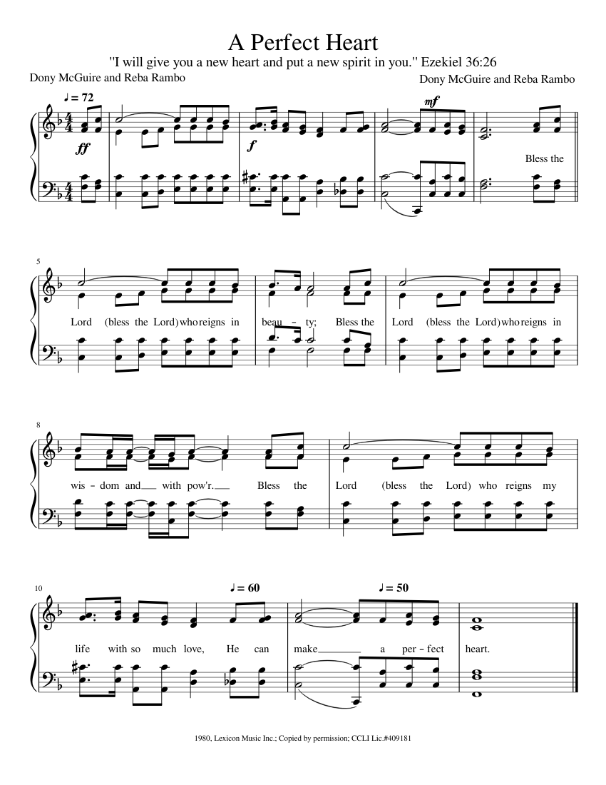 A Perfect Heart Sheet music for Piano (Solo) | Musescore.com