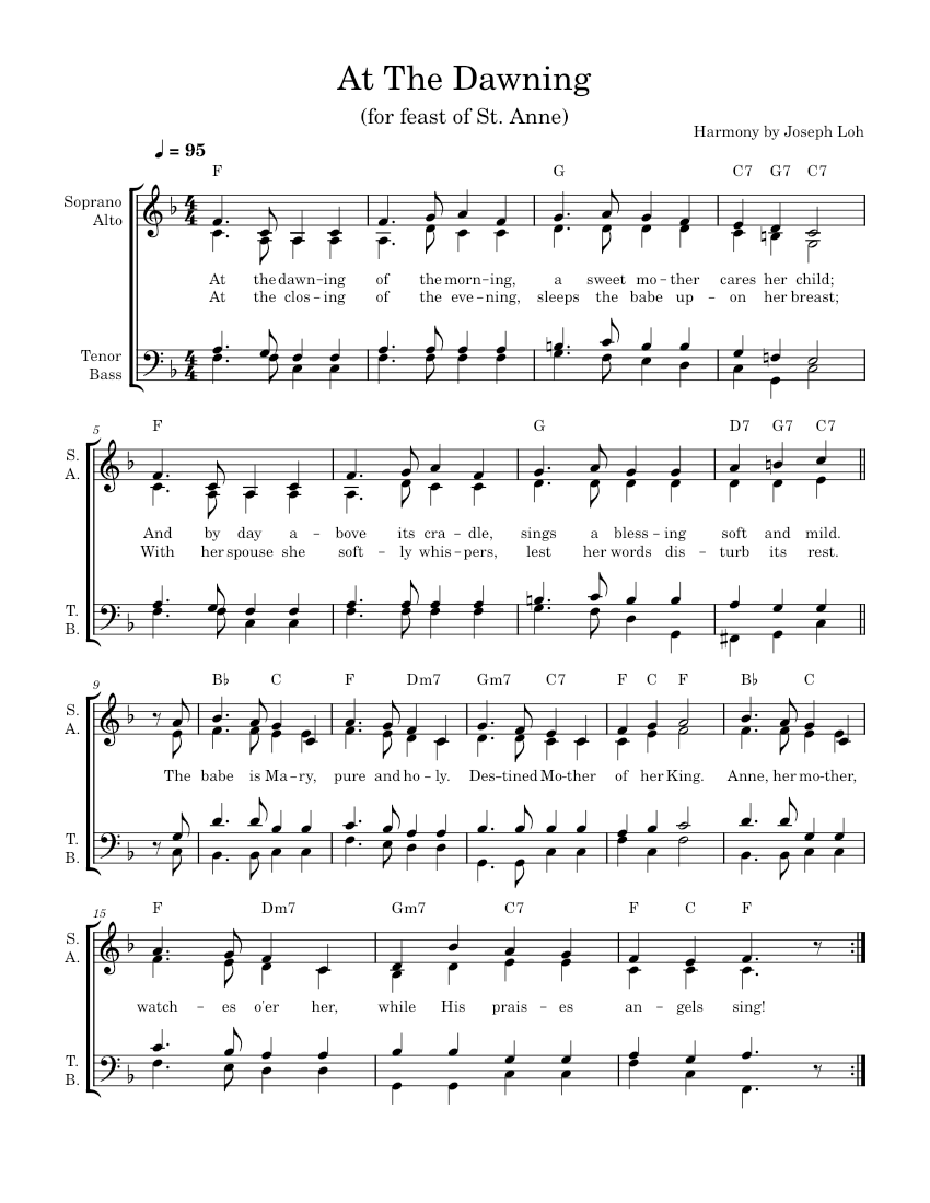 At The Dawning – unknown composer At The Dawning (SATB) Sheet music for ...
