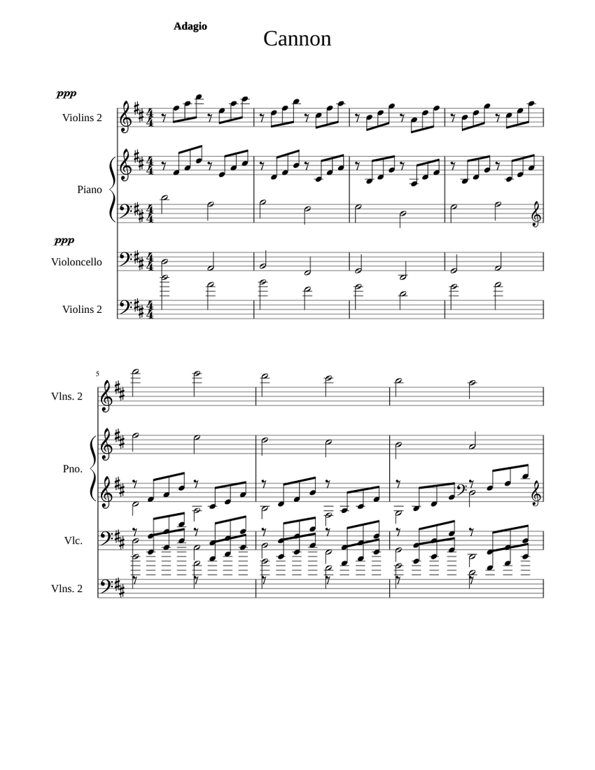 Cannon Sheet music for Piano (Solo) | Musescore.com