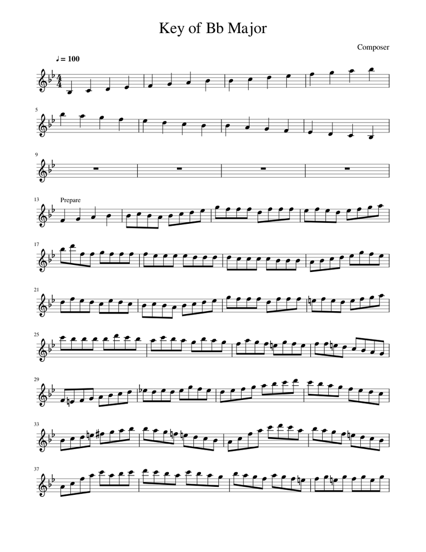 Key of Bb Major Sheet music for Violin (Solo) | Musescore.com