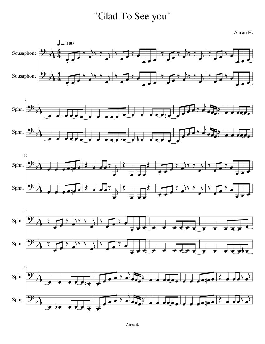 _Glad_To_See_you_ Sheet music for Brass (other) (Brass Duet) | Musescore.com