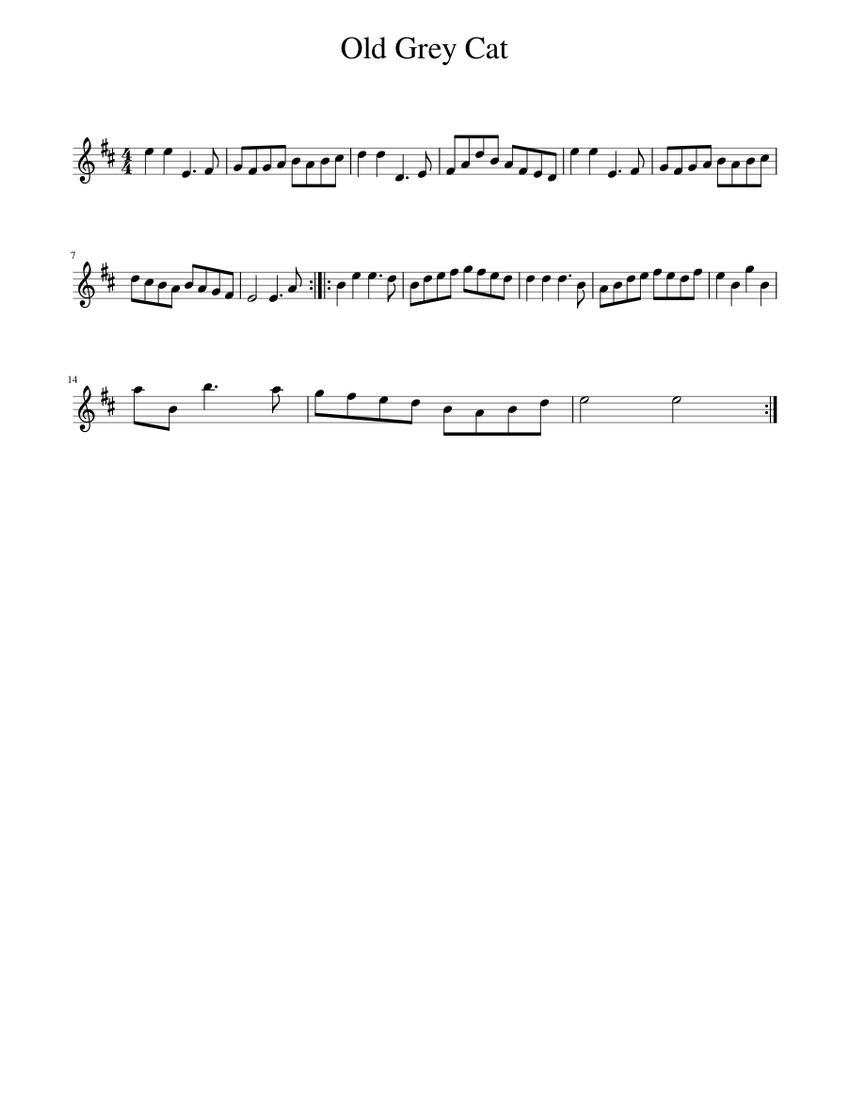 Old Grey Cat Sheet music for Piano (Solo) | Musescore.com