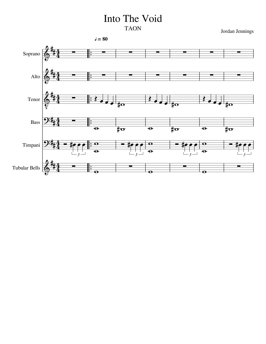 Into The Void Sheet music for Soprano, Tenor, Alto, Bass & more ...