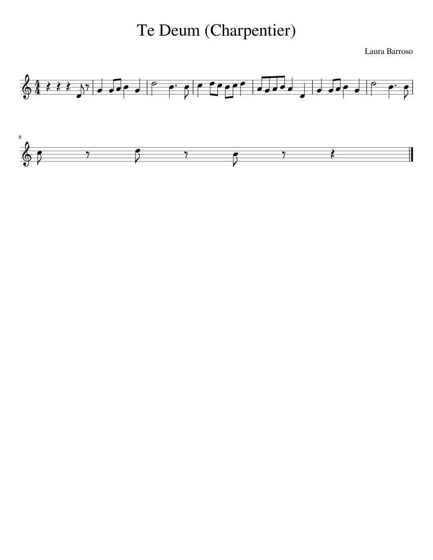 Te Deum Charpentier Sheet music for Piano (Solo) Easy | Musescore.com