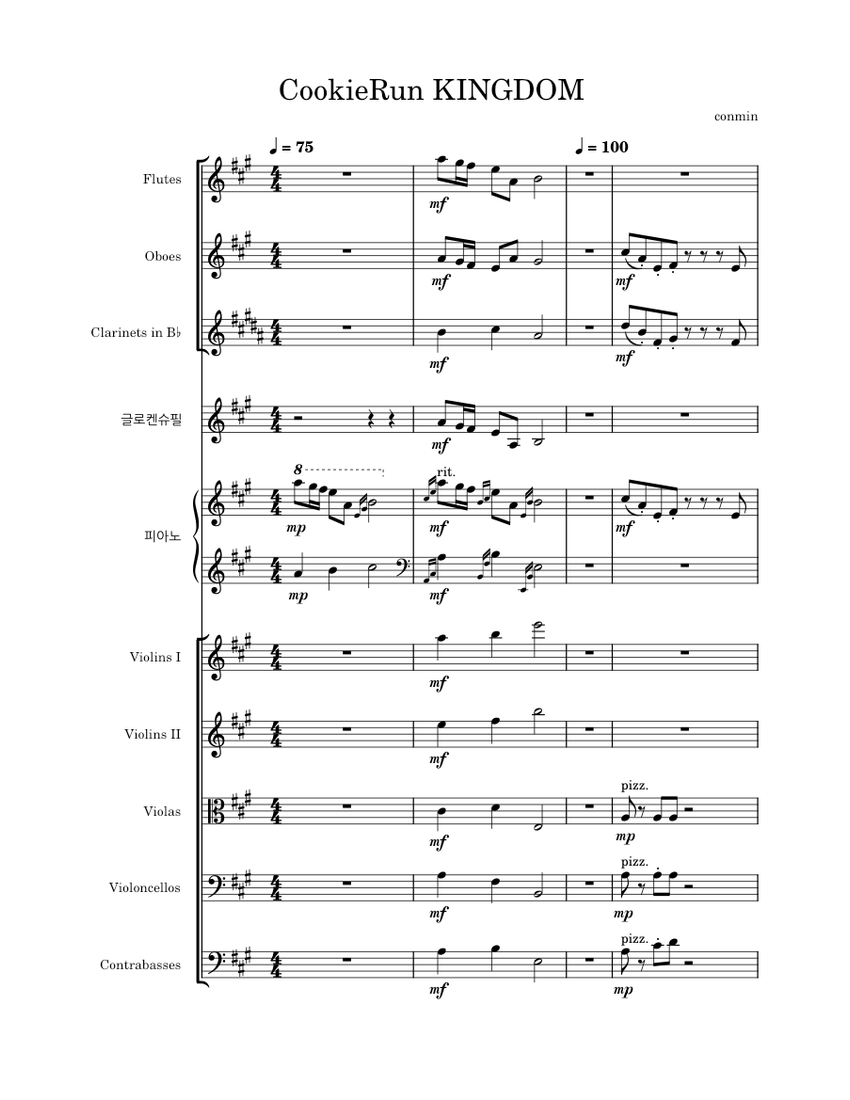 CookieRun KINGDOM Theme Sheet music for Piano, Flute, Oboe, Clarinet in ...