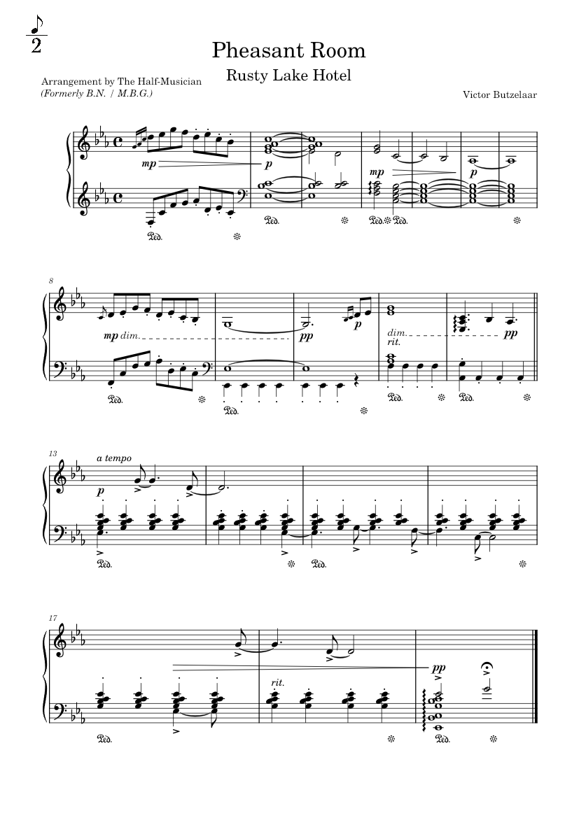 Pheasant Room (Rusty Lake Hotel) – Victor Butzelaar Sheet music for ...
