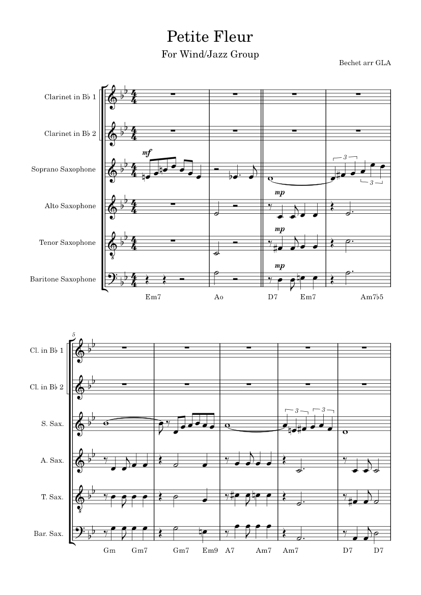 Petite Fleur Sheet music for Saxophone alto, Saxophone tenor, Saxophone ...