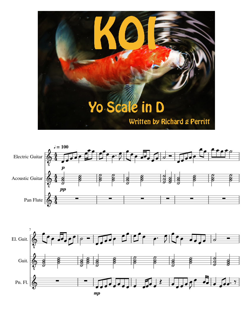 Koi Sheet music for Guitar, Flute other (Mixed Trio) | Musescore.com