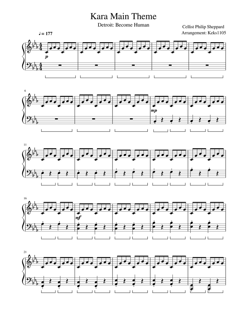 Kara Main Theme Sheet music for Piano (Solo) | Musescore.com