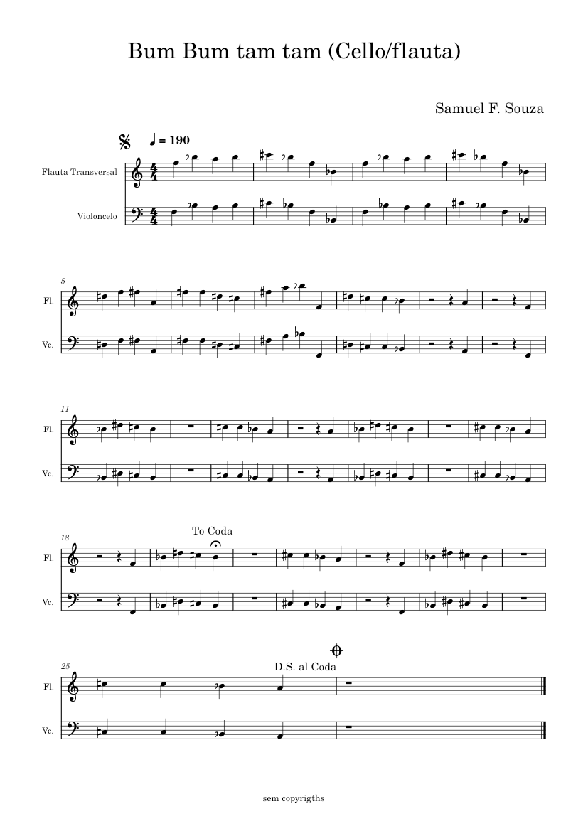 Bum Bum Tam Tam (MC fioti) – Johann Sebastian Bach Sheet Music for ...
