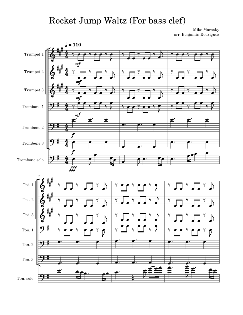 Team Fortress 2 - Rocket Jump Waltz – Mike Morasky Rocket Jump Waltz For bass clef Sheet music ...