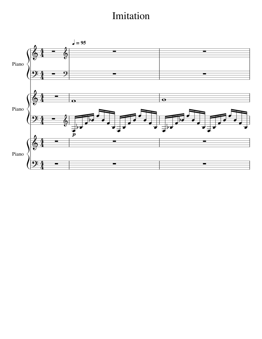 Imitation Sheet music for Piano (Solo) | Musescore.com