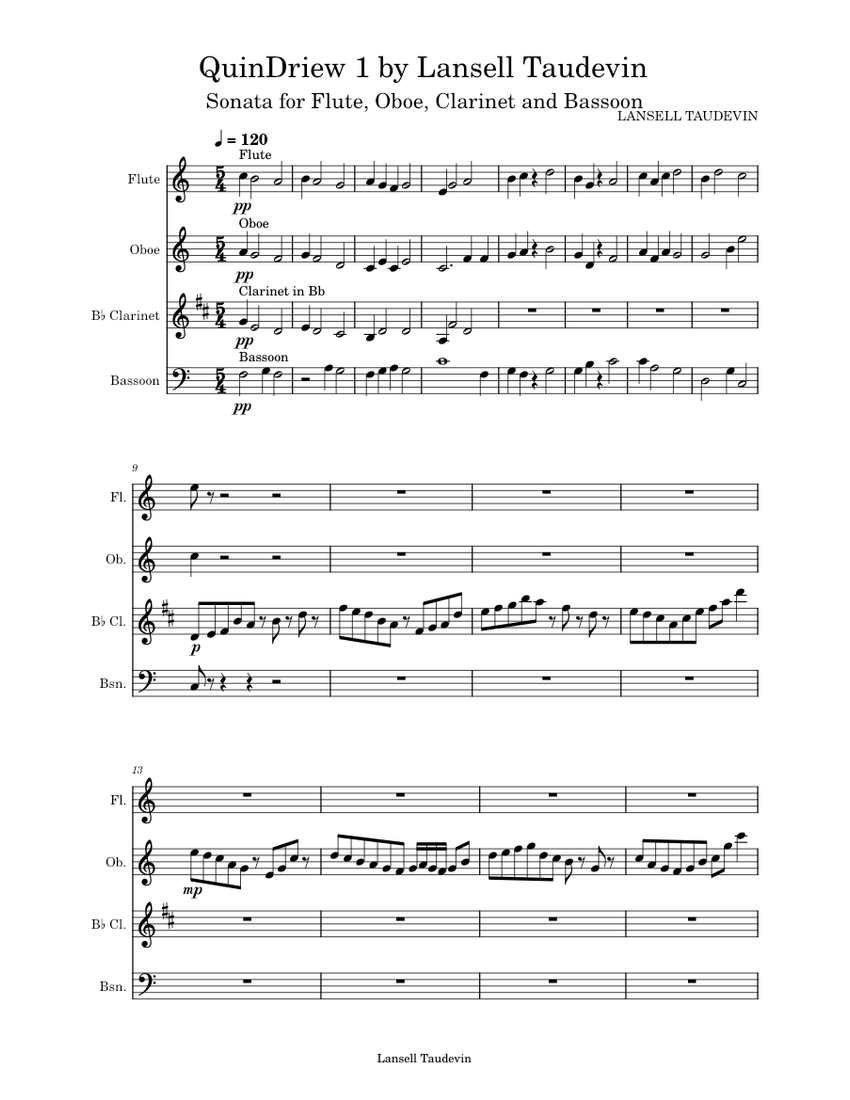 QuinDriew 1 by Lansell Taudevin - piano tutorial