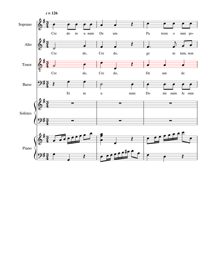 3-Credo Tenors Sheet music for Piano, Oboe (Mixed Ensemble) | Musescore.com