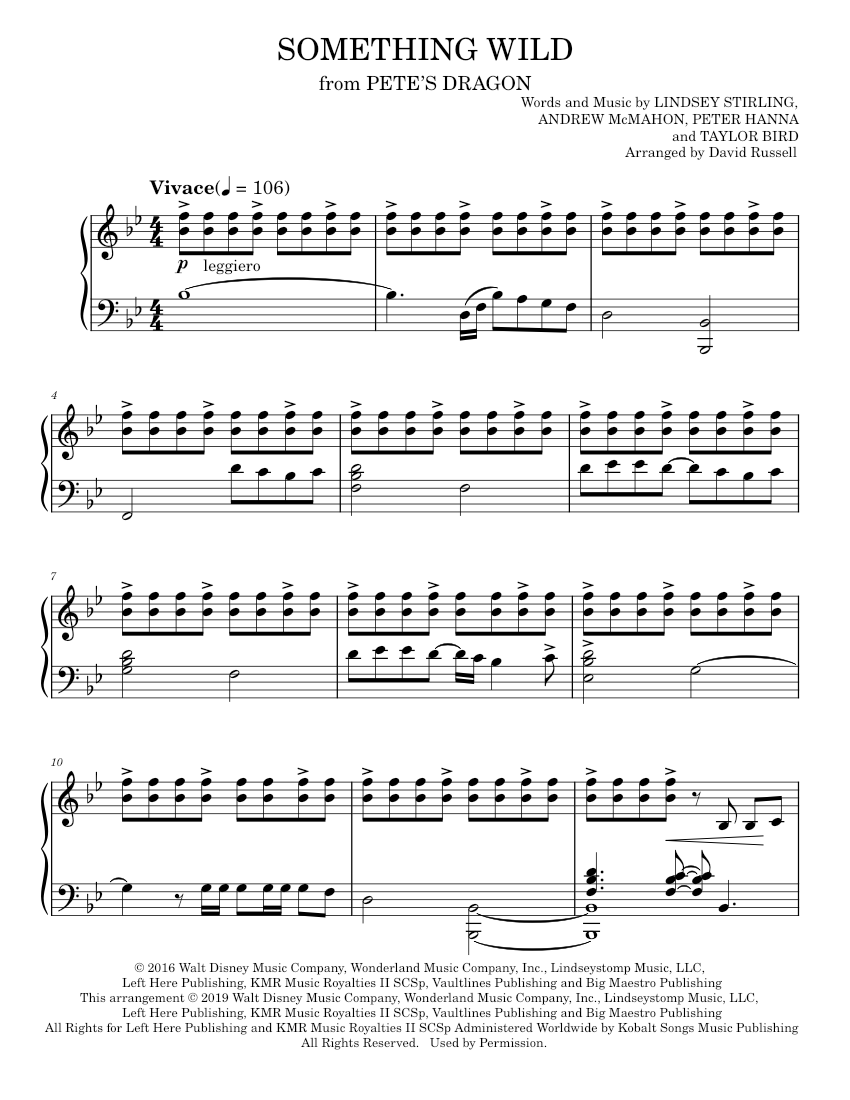 Play Official version of Something wild sheet music by Lindsey Stirling ...