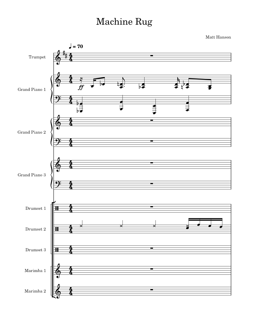 Bazaar Sheet music for Piano, Drum group, Marimba, Trumpet other (Mixed ...
