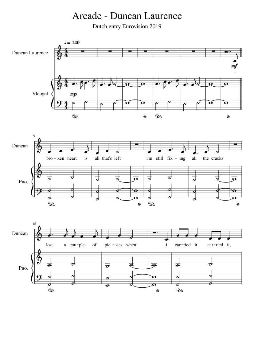 Arcade_Viool Sheet music for Piano, Violin (Solo) | Musescore.com