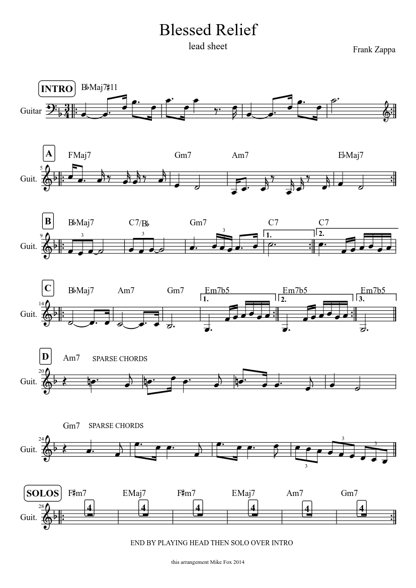 Blessed Relief Sheet music for Guitar (Solo) | Musescore.com