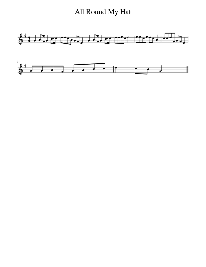 All Round My Hat Sheet music for Piano (Solo) | Musescore.com