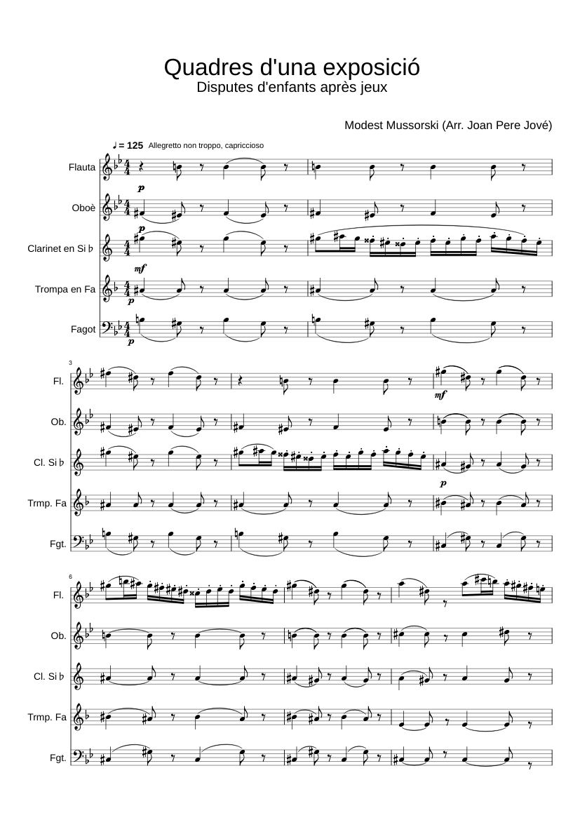Modest Mussorgsky - Pictures at an Exhibition: Tuileries (Woodwind ...