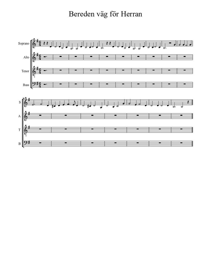 Bereden väg för Herran Sheet music for Bass guitar (Solo) | Download ...