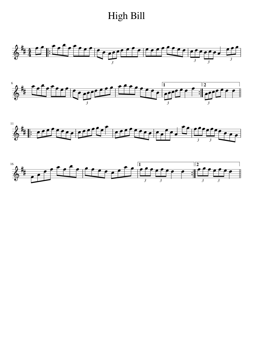 High Bill Sheet music for Piano (Solo) Easy | Musescore.com
