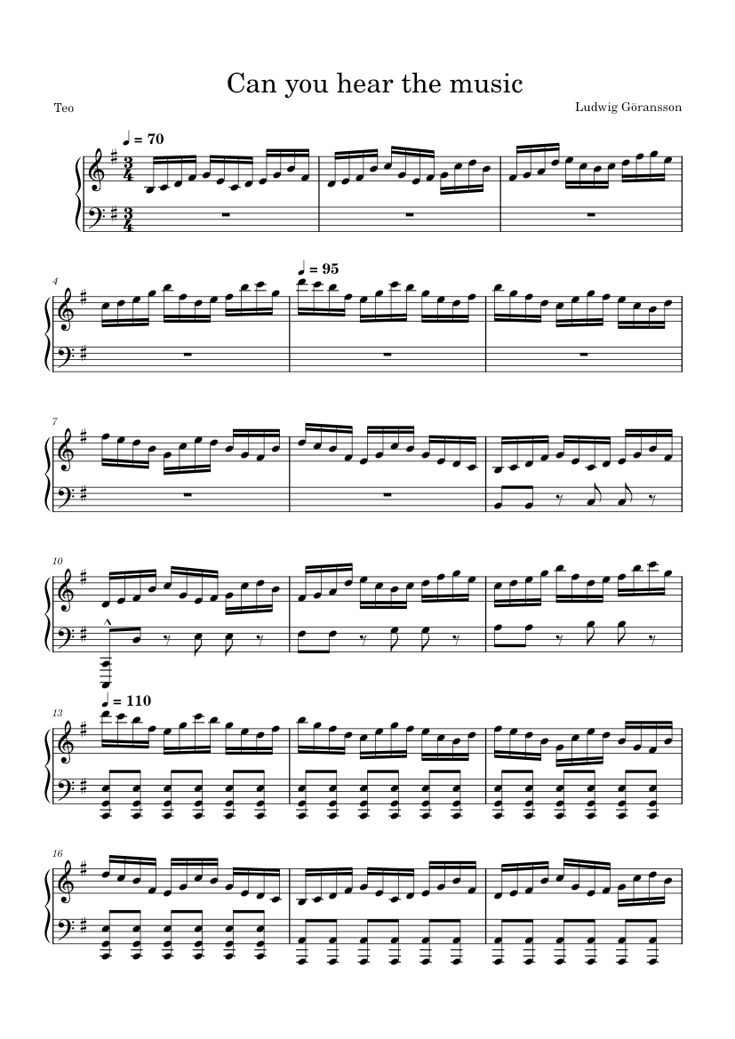 Can You Hear The Music – Ludwig Göransson (from Oppenheimer) Sheet ...