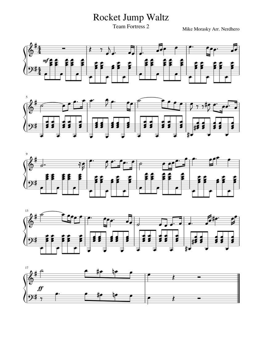 Rocket Jump Waltz Sheet music for Piano (Solo) Easy | Musescore.com