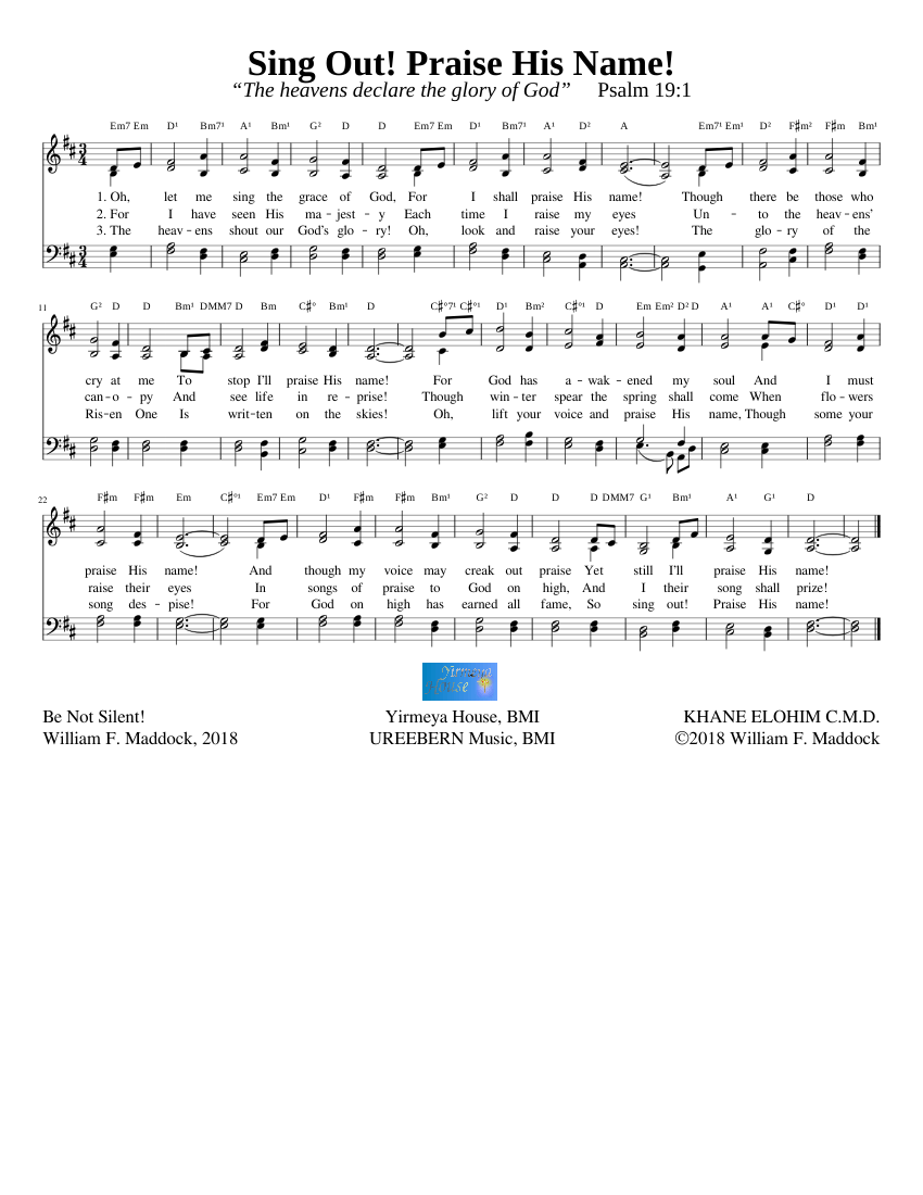 Sing Out! Praise His Name! Sheet music for Strings group (String Duet ...