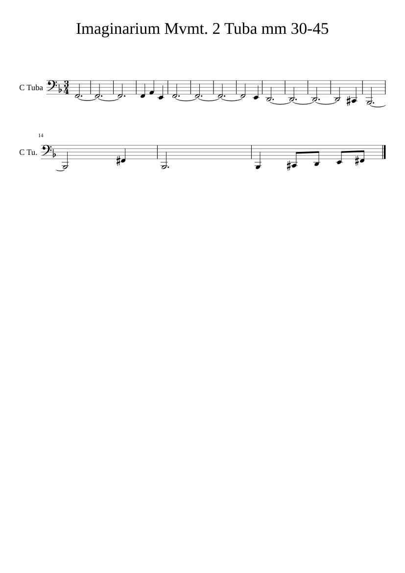 Imaginarium Mvmt 2 Tuba Sheet music for Tuba (Solo) | Musescore.com